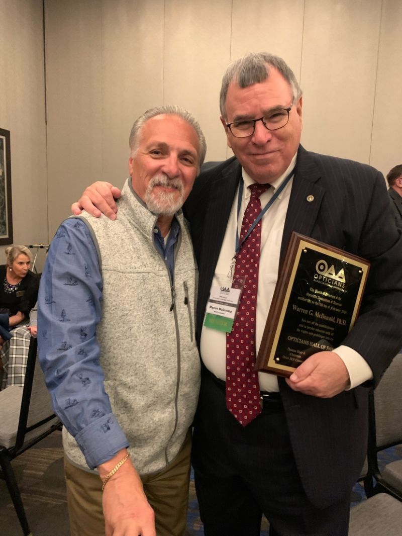 Dr. Warren G. McDonald inducted into the Opticians Association of ...